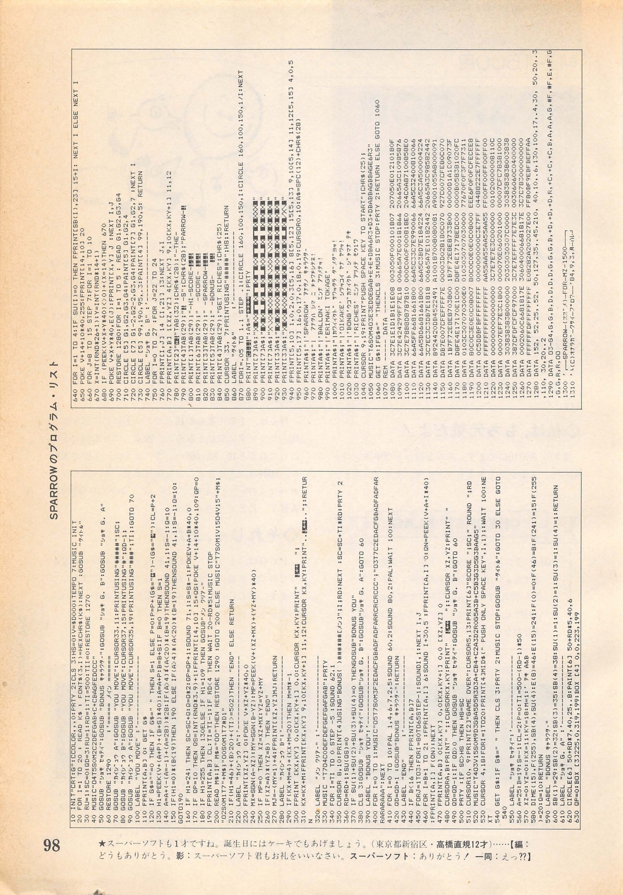 SPARROW (Henohenohe-Taro) – Gaming Alexandria